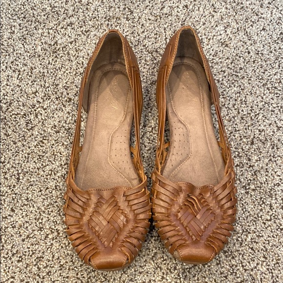 Natural Soul | Shoes | Natural Soul Womens Brown Woven Leather Flats ...